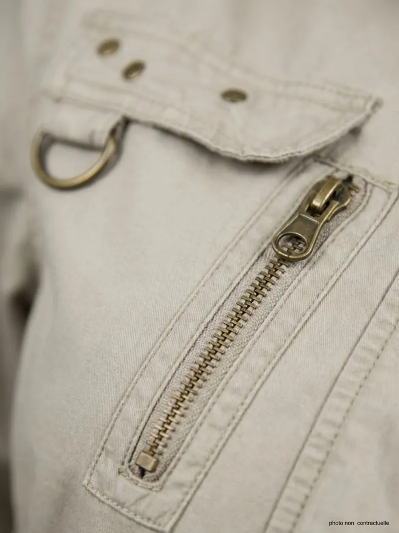 Veste Saharienne Femme Mayflower NancyB Beige - Coton & Zips